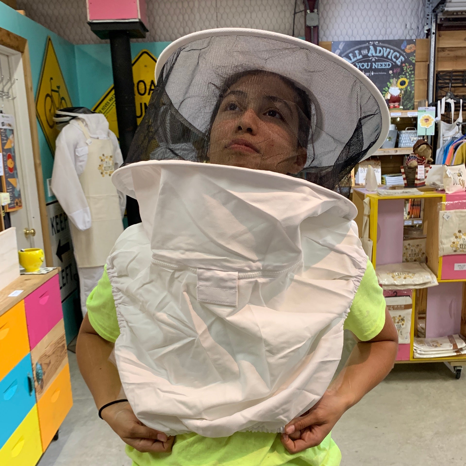 Round Bee Veil with Snap-on Shoulder Straps | Texas Honey Bee Farm